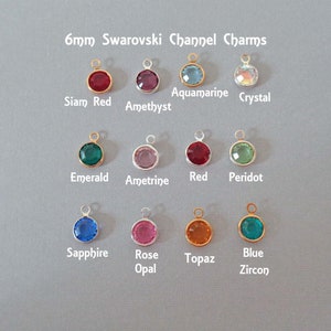 Add-on Crystal Channel Charm - Swarovski Crystal Charm - Birthstone ...