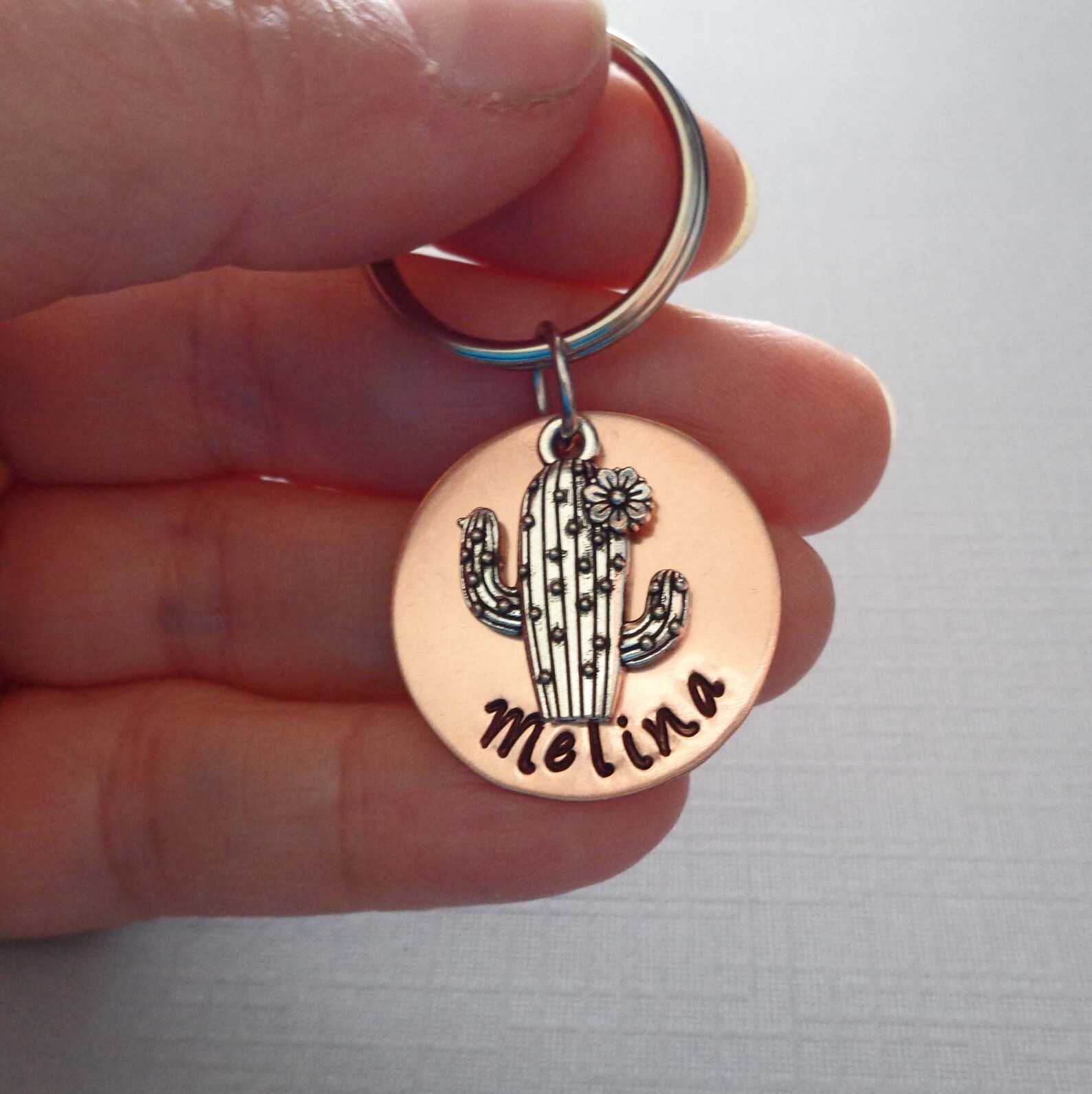 Personalized Cactus Keychain / Custom Name / Cactus Lover Gift ...