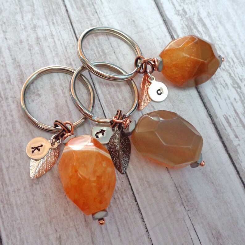 Personalized Fire Agate Keychain / Large Faceted Agate Nugget ...