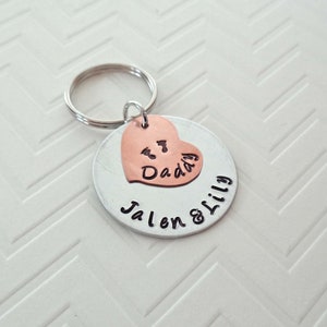 New Daddy Keychain - New Father Dad - Personalized Name - Hand-stamped ...