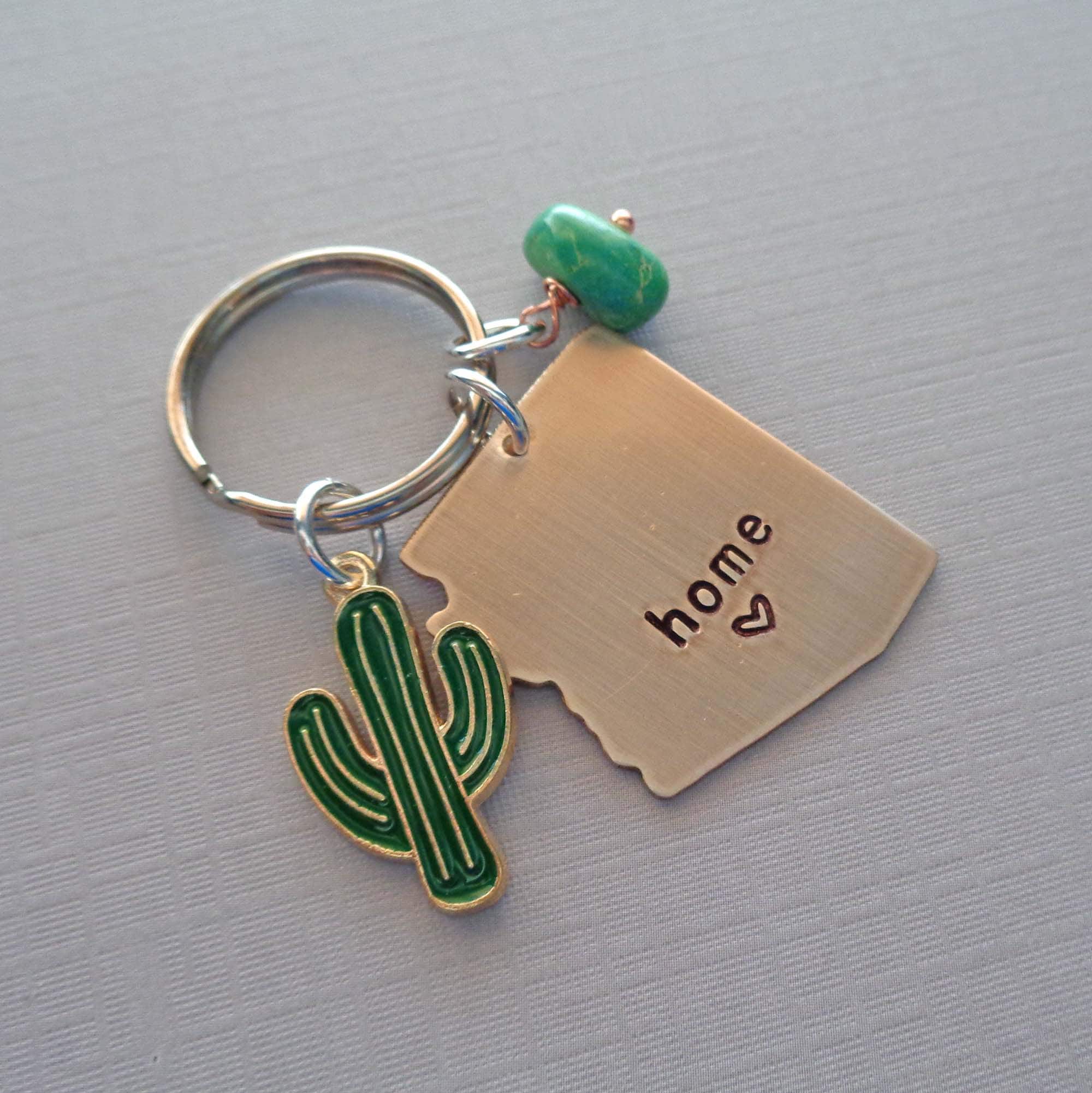 Arizona Keychain Arizona is Home Gift Arizona Cactus Key | Etsy