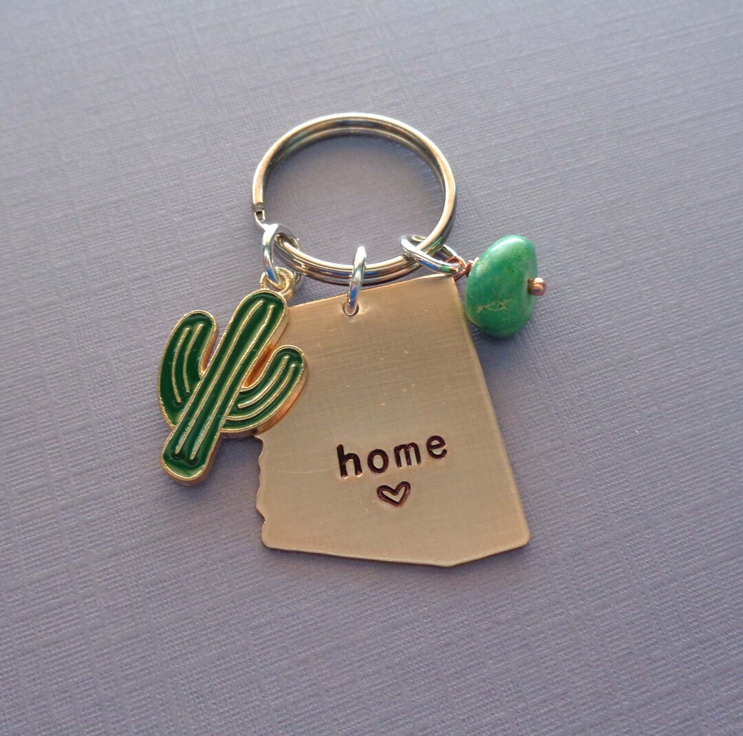 Arizona Keychain Arizona is Home Gift Arizona Cactus Key Ring Love My ...