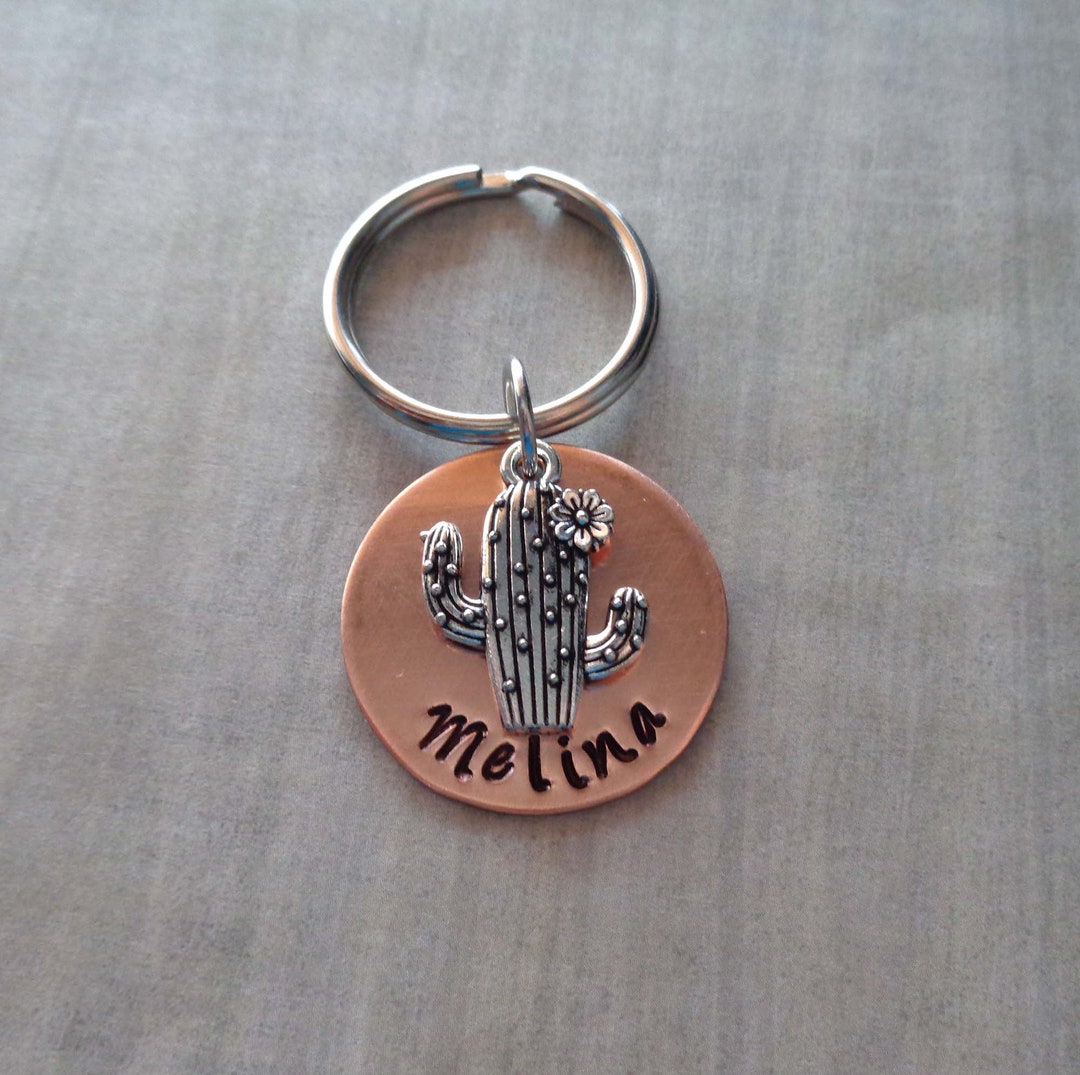 Personalized Cactus Keychain / Custom Name / Cactus Lover Gift ...