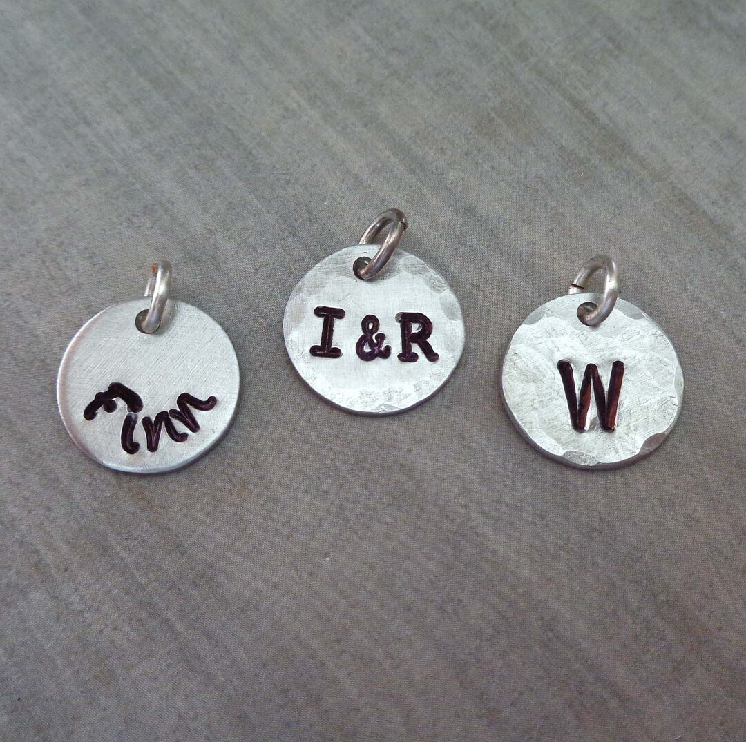 Add on Aluminum Charm - Custom Initial Charm - Small Name Charm ...