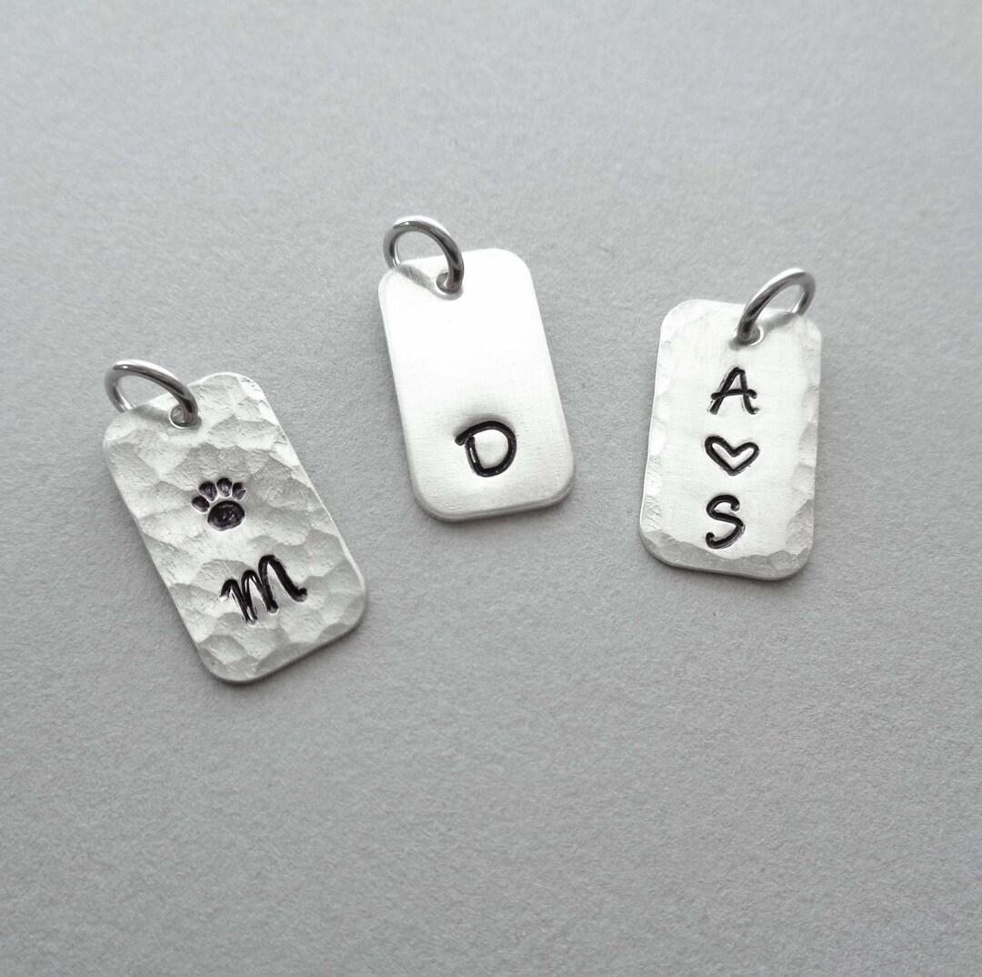 Personalized Tiny Sterling Silver Tag / Add on Small Sterling Silver ...
