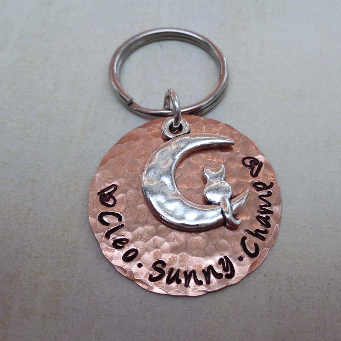 Personalized Kitty Cat Names Key Ring / Cat Names Keychain / Cat Mom ...