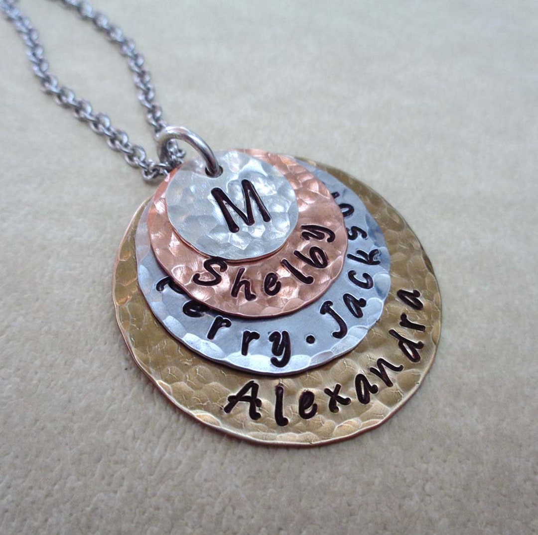 Family Monogram Necklace / Custom Names / My Family - Etsy