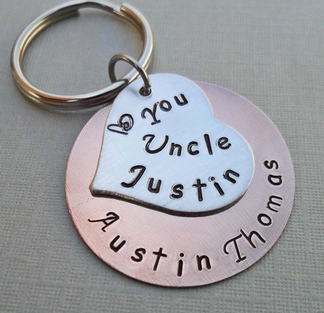 Love You Uncle Keychain - Personalized Aunt Keychain - Custom Name Hand ...