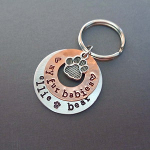 Fur Babies Keychain / Personalized Pet Names / Gift for Dog Mom / Cat ...