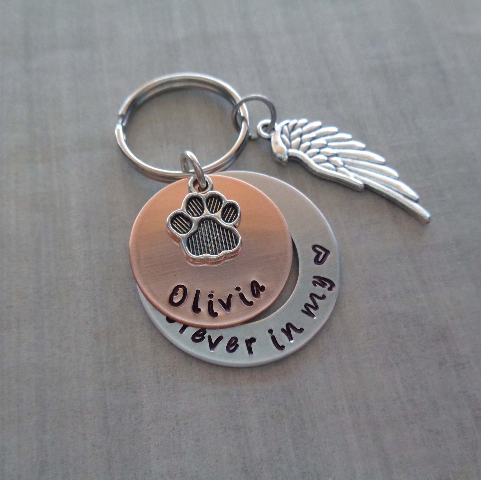 Forever in My Heart Pet Memorial Keychain / Cat Remembrance Gift ...
