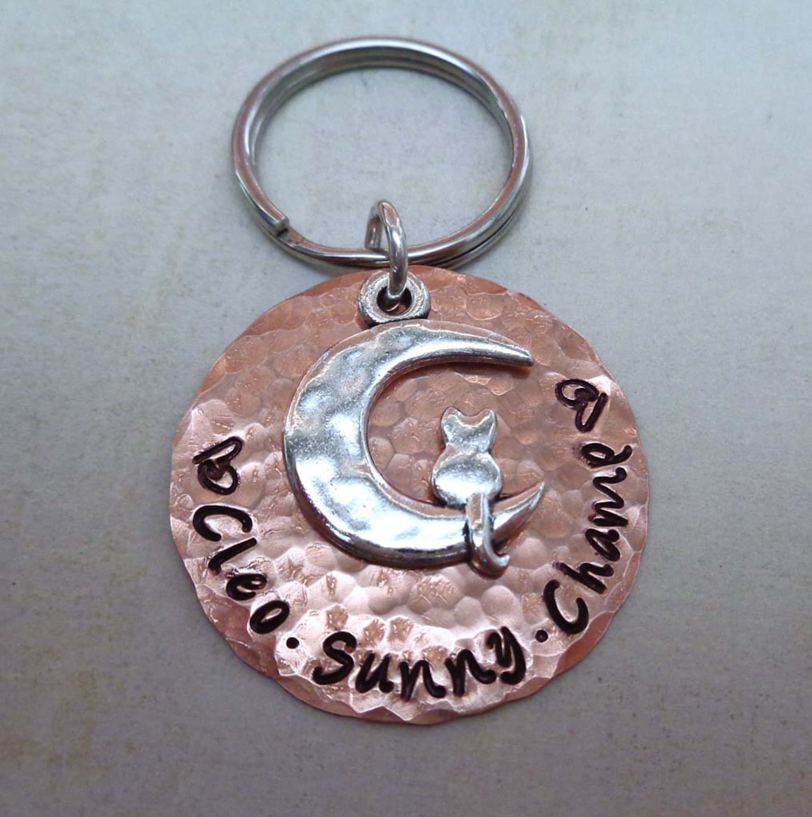 Personalized Kitty Cat Names Key Ring / Cat Names Keychain / Cat Mom ...