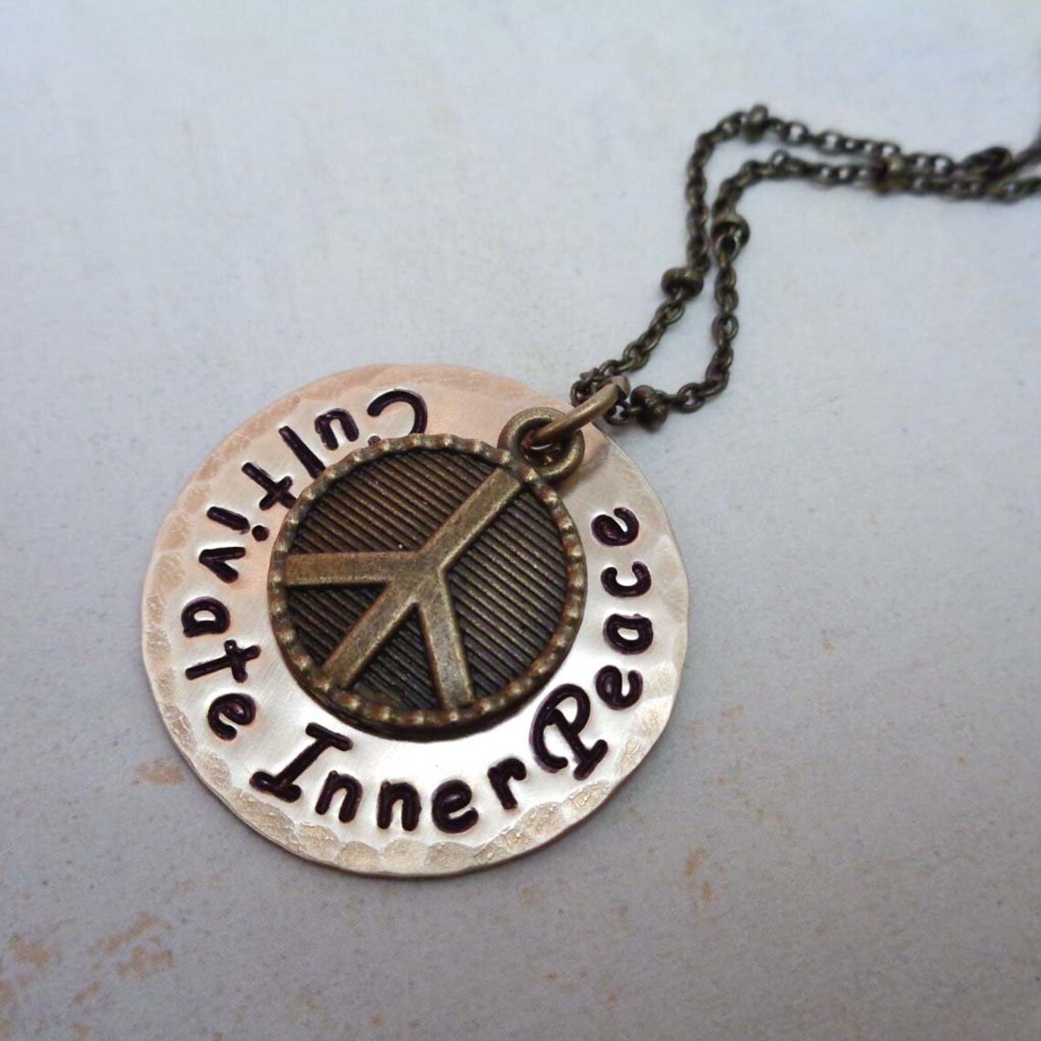 Inner Peace Necklace / Mantra Jewelry / Affirmation Necklace ...