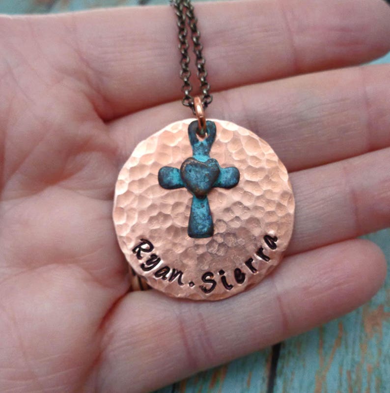 Personalized Cross Jewelry Rustic Jewelry Custom Names | Etsy