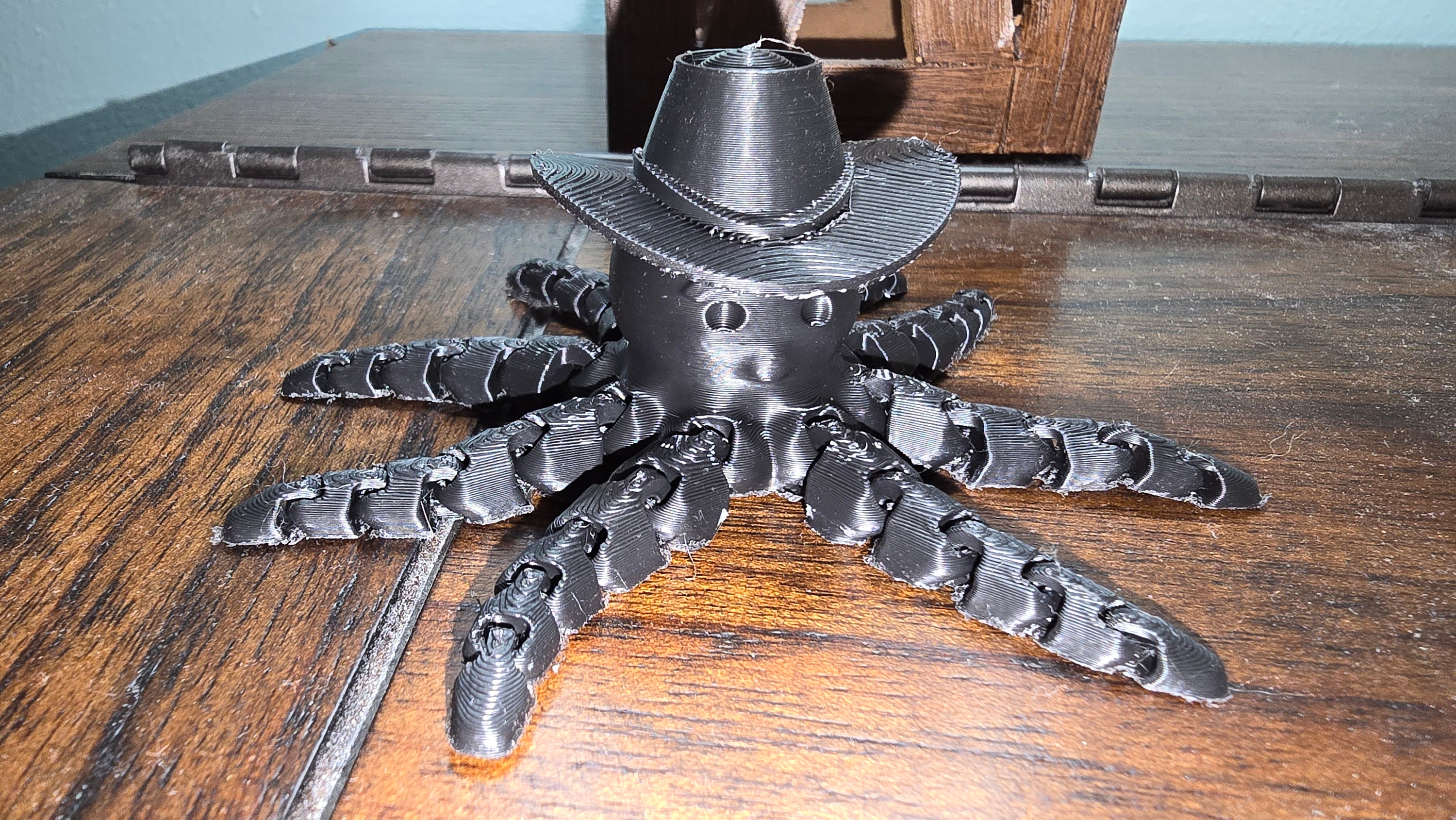 3D Printed Articulated Octopus With Cowboy Hat - Etsy