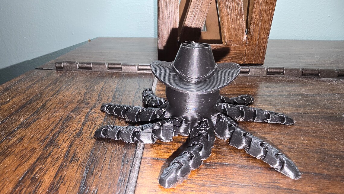 3D Printed Articulated Octopus With Cowboy Hat - Etsy