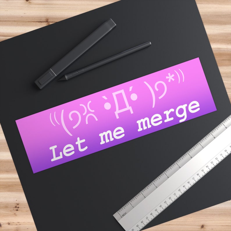 Let Me Merge Emoji Bumper Sticker Cute, Kawaii, Kaomoji, Rage, Car ...
