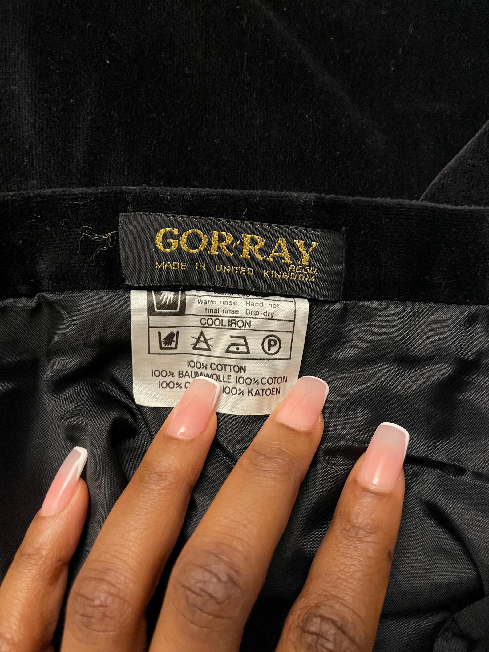 1970 100% Cotton Velvet Gor Ray Maxi Black Skirt 10-12uk - Etsy