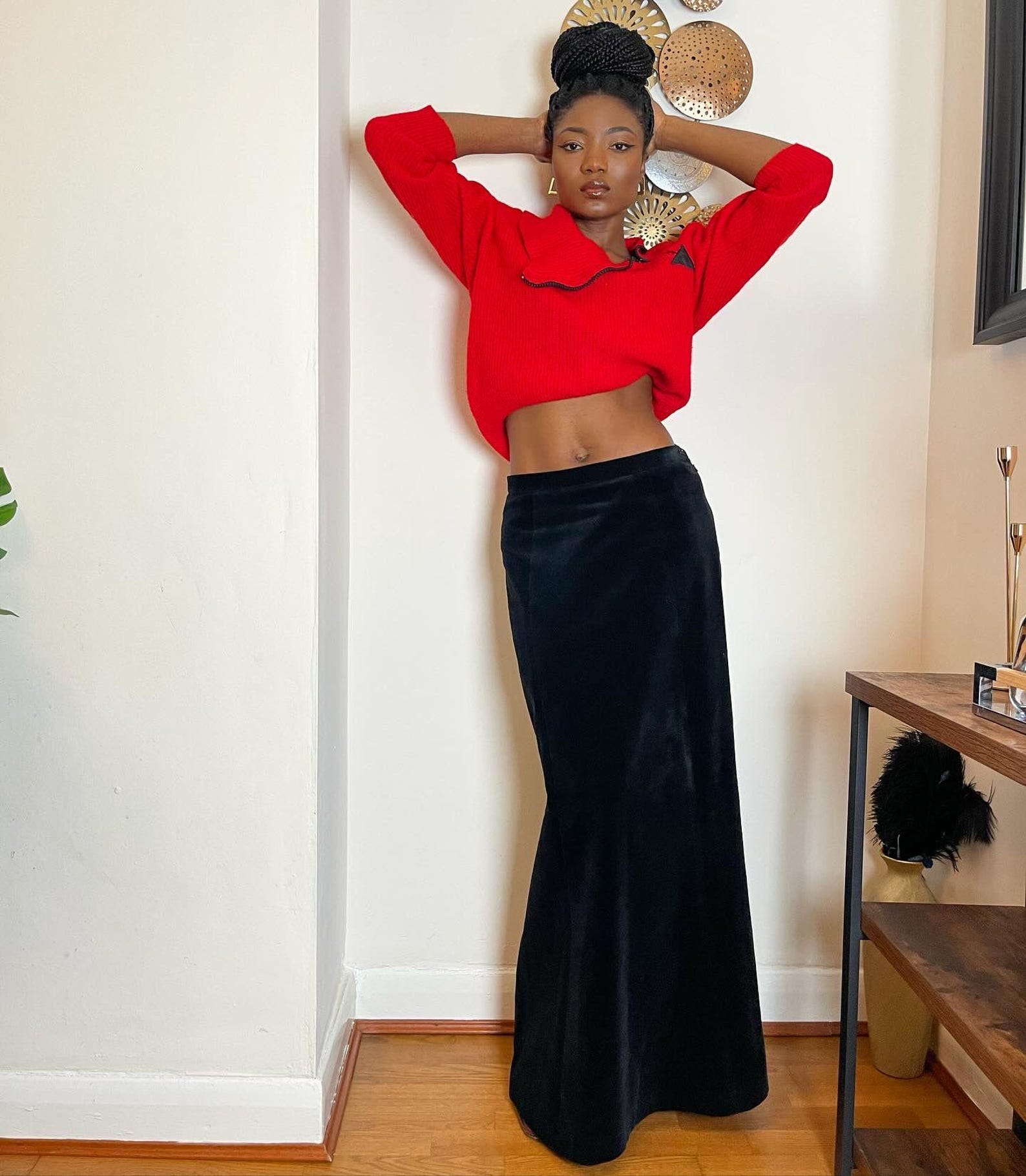 1970 100% Cotton Velvet Gor Ray Maxi Black Skirt 10-12uk - Etsy