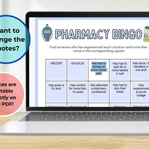 Editable Pharmacy Bingo for Pharmacists, Pharmacy Techs. Fun Work Game ...