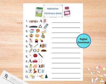 Medication Pictionary Printable Game for Nursing Week, Teaching ...