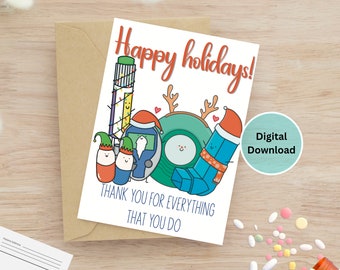 Funny Healthcare Medical Holiday Printable Christmas Card for Doctors ...