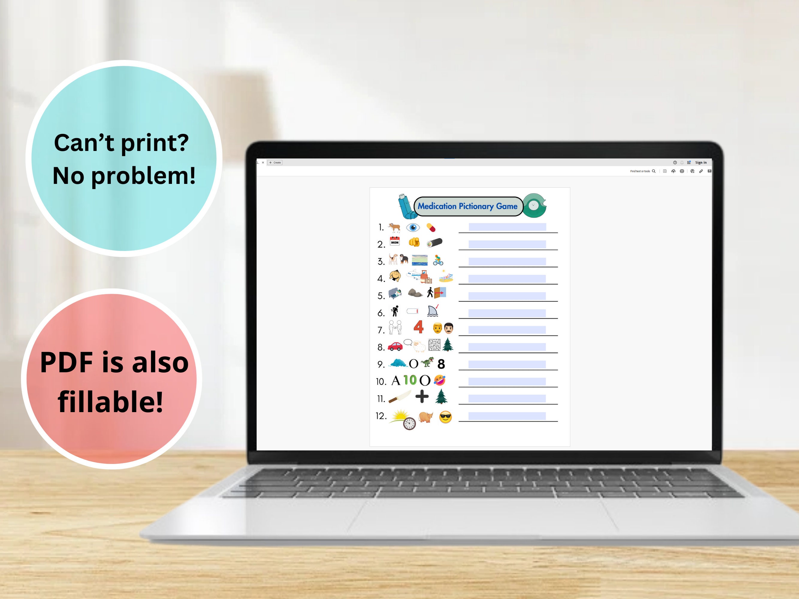 Medication Pictionary Printable Game for Nursing Week, Teaching ...