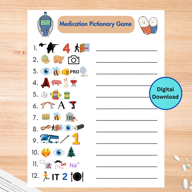 Pharmacy Pictionary Game - Etsy