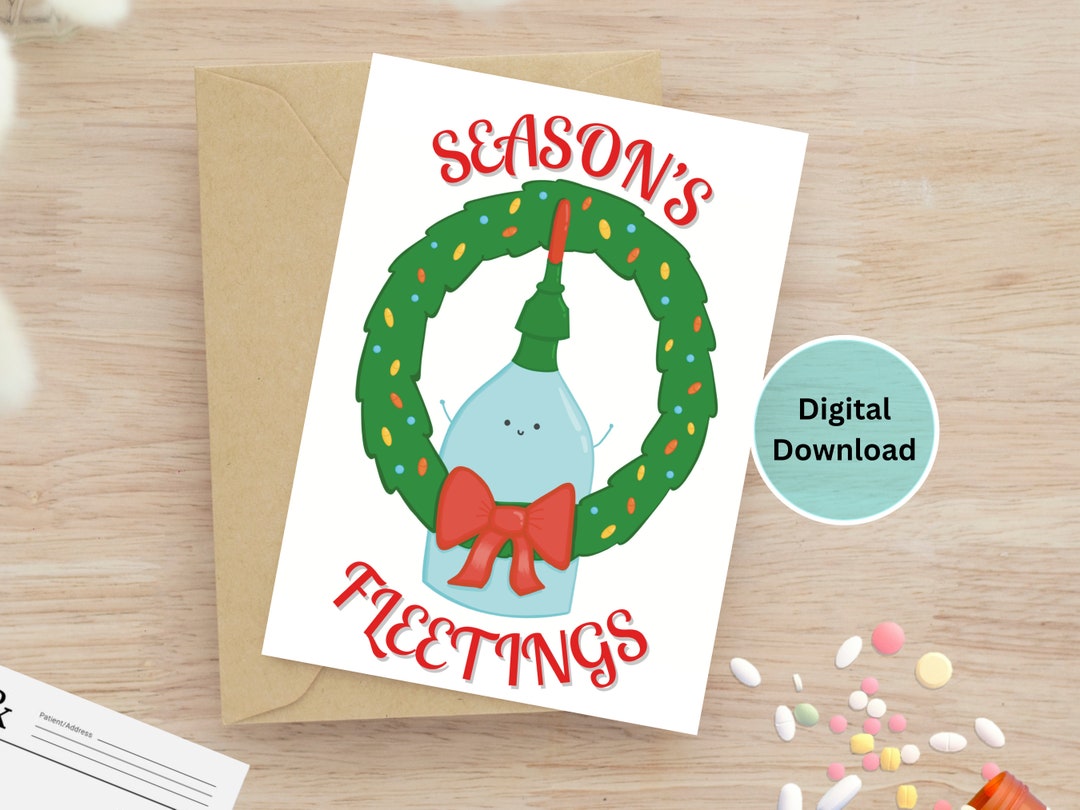 Funny Pun Healthcare Medical Holiday Printable Christmas Card for ...