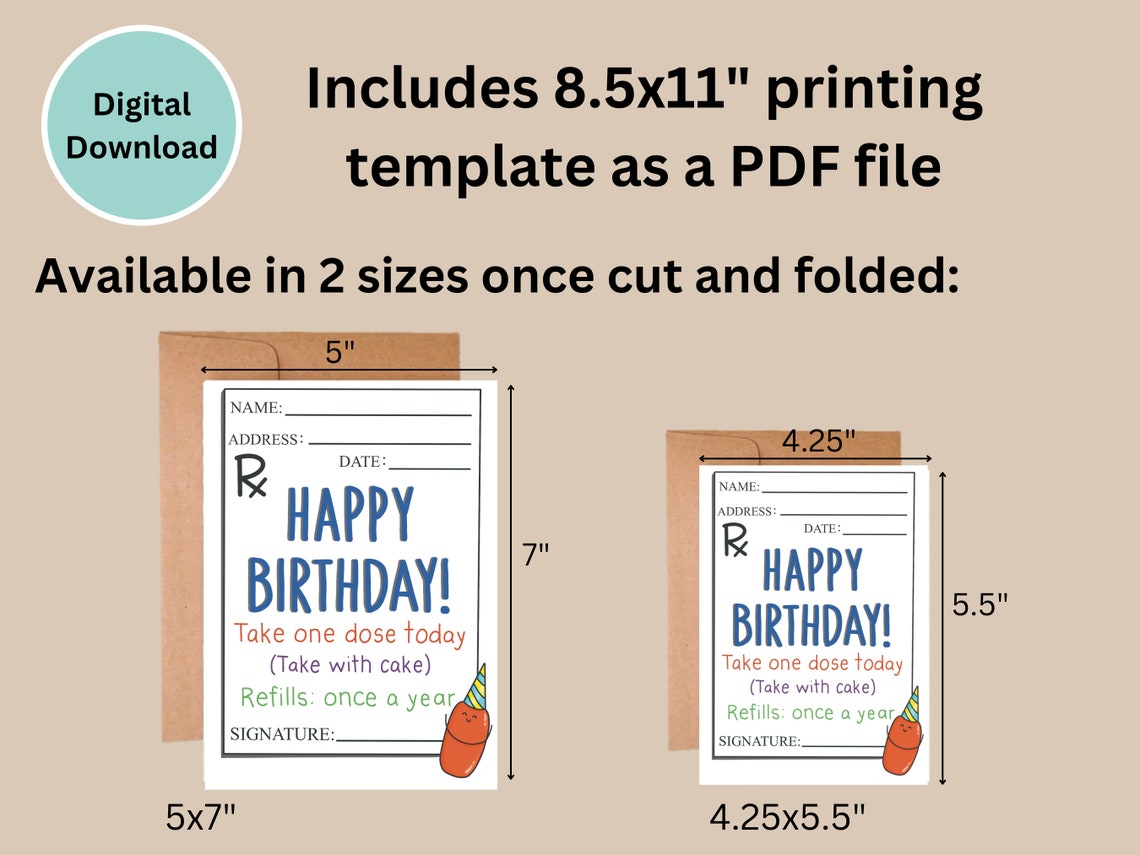 Funny Printable Medical Birthday Card for Doctors, Nurses, Hospital ...