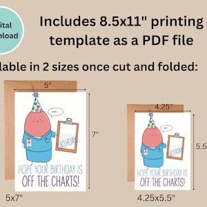 Funny Printable Medical Birthday Card for Nurses, Doctors, Hospital ...