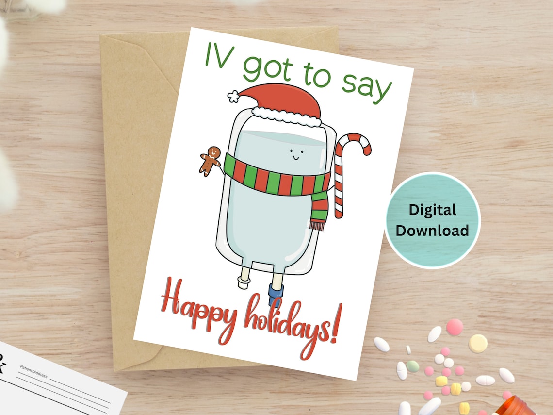 Funny Healthcare Medical Holiday Printable Christmas Card for Doctors ...