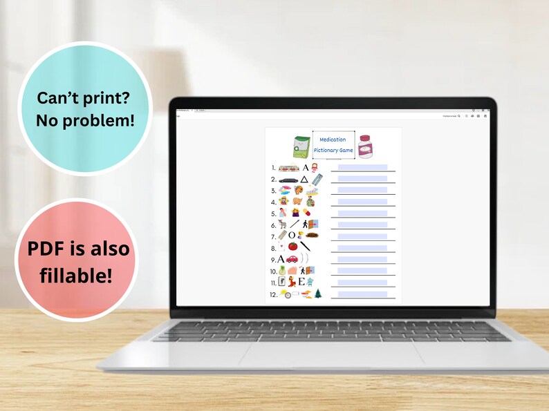 Medication Pictionary Printable Game for Nursing Week, Teaching ...