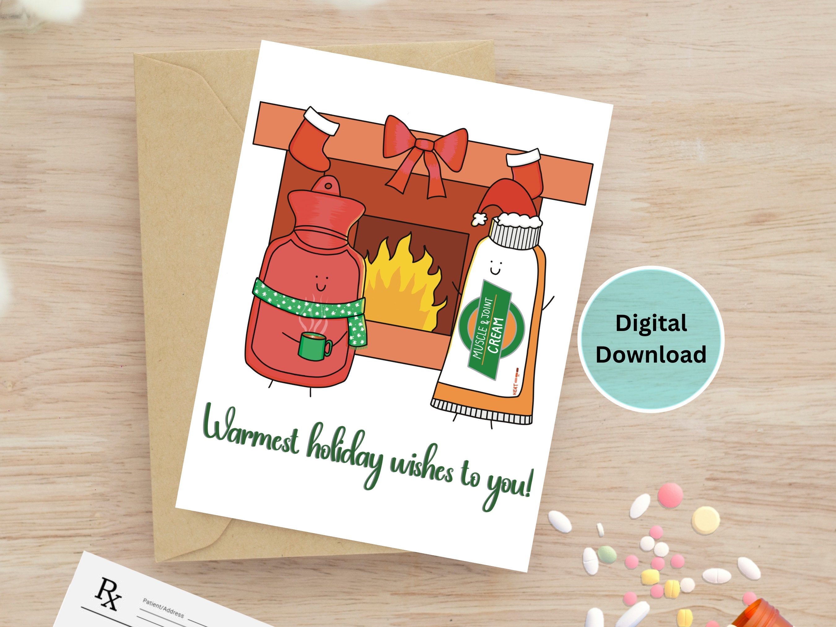 Funny Healthcare Medical Printable Holiday Christmas Cards for Doctors ...
