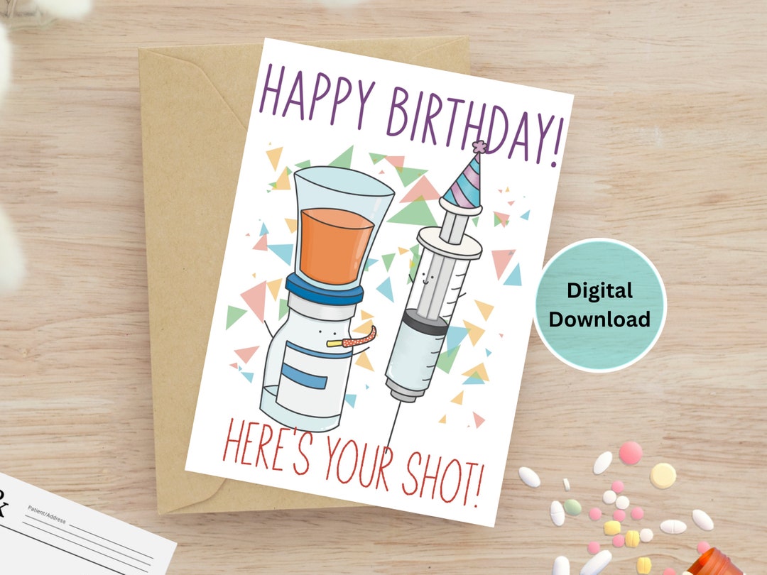 Funny Printable Medical Birthday Card for Doctors, Nurses, Hospital ...