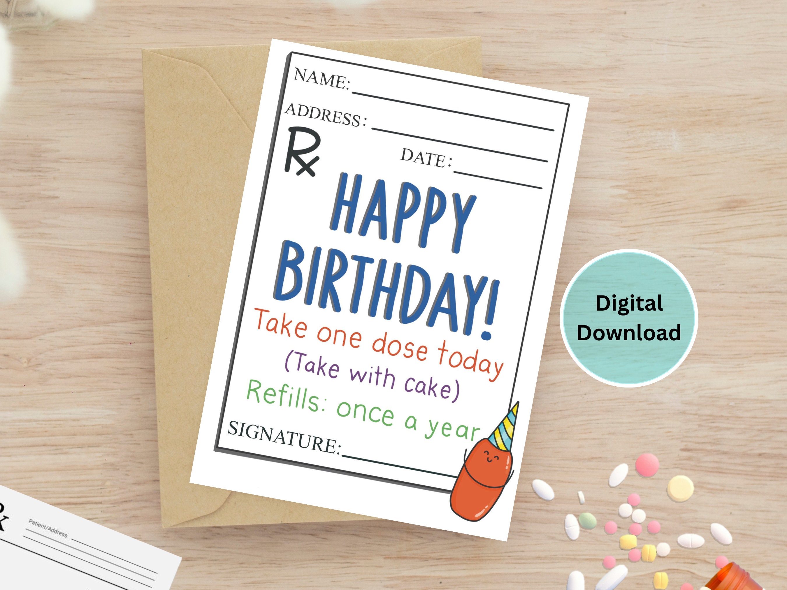 Funny Medical Birthday Card for Healthcare Staff (digital Download) - Etsy