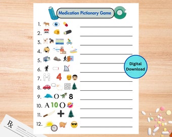 Medication Pictionary Printable Game for Nursing Week, Teaching ...