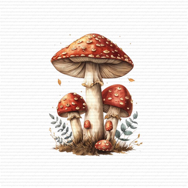 Watercolor Mushrooms Clipart Bundle, Beatiful Forest Graphics, Digital ...