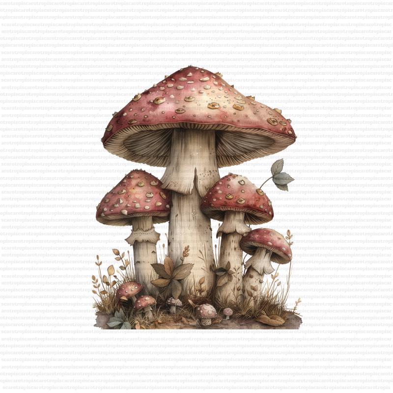Watercolor Mushrooms Clipart Bundle, Beatiful Forest Graphics, Digital ...