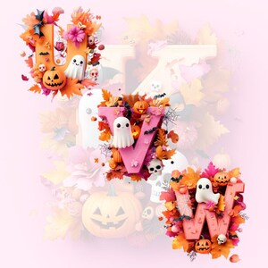 Alphabet Halloween Stickers Clipart A-Z PNG | Stickers Design | Cute ...