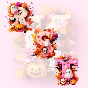 Alphabet Halloween Stickers Clipart A-Z PNG | Stickers Design | Cute ...