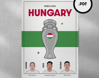 Euro 2024 Team Poster Turkey National Team Football Fan Art Print PDF ...