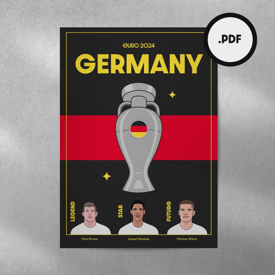 Euro 2024 Team Poster Germany National Team Football Fan Art Print PDF ...