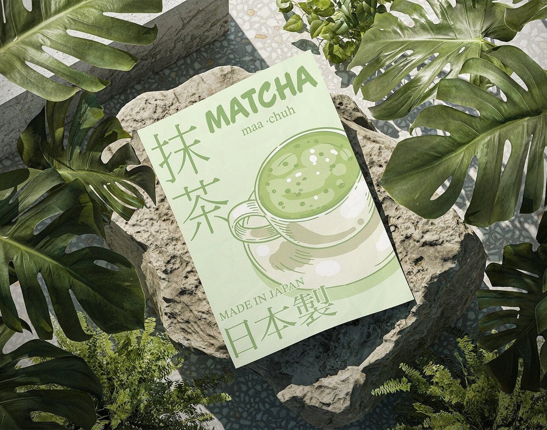 Matcha Tea Art Print, Japanese Cafe Poster, Trendy Kitchen Decor ...