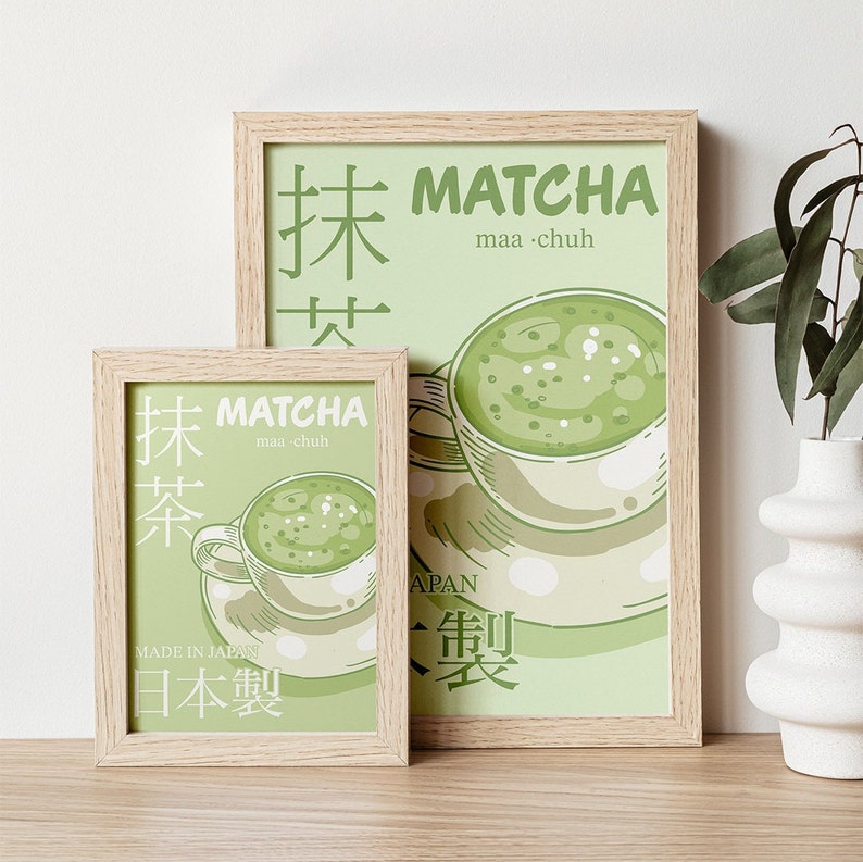 Matcha Tea Wall Art, Cute Japanese Print, Cafe Coffee Poster, Dorm Room ...