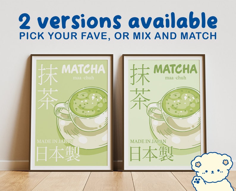 Matcha Tea Art Print, Japanese Cafe Poster, Trendy Kitchen Decor ...
