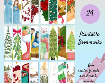 Printable Advent Bookmarkscollection of Five 5 Assorted Advent ...