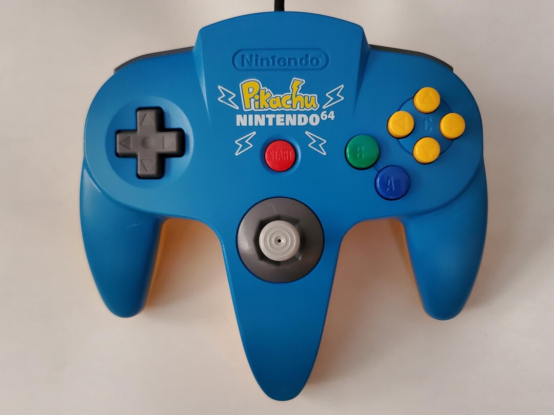 Restored Pikachu Blue/yellow Nintendo 64 Controller (cosmetically ...