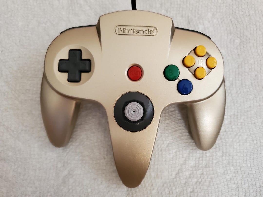 Gold Nintendo 64 Controller cosmetically Flawed Authentic OEM W/tight ...