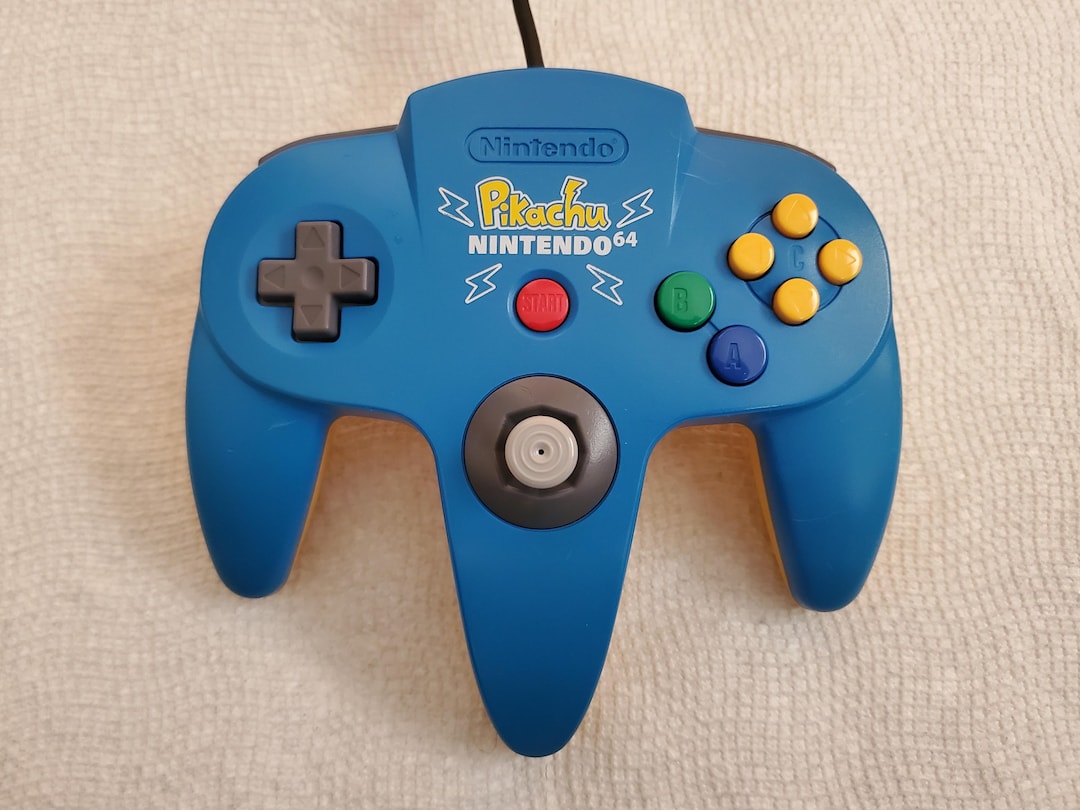 Pikachu Blue/yellow Nintendo 64 Controller cosmetically Flawed ...