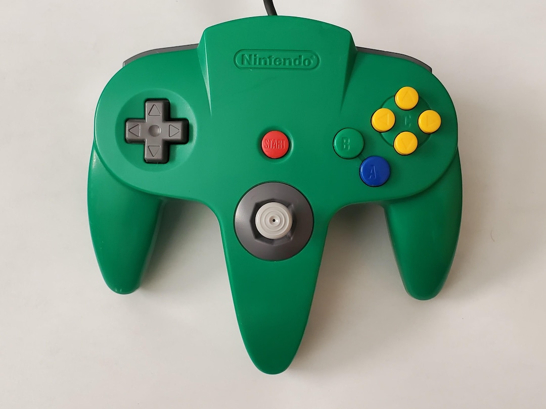 Green Nintendo 64 Controller cosmetically Flawed Authentic OEM W/tight ...